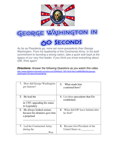 George Washington in 60 Seconds | Teaching Resources