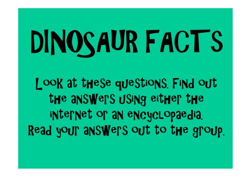 DINOSAUR TEACHING RESOURCES SCIENCE HISTORY KEY STAGE 1-2 DISPLAY ...