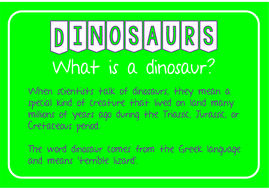 DINOSAUR TEACHING RESOURCES SCIENCE HISTORY KEY STAGE 1-2 DISPLAY ...