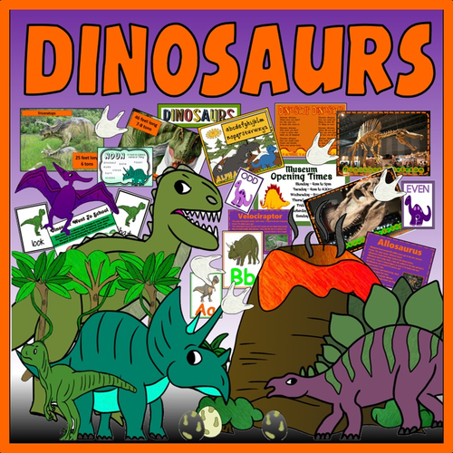 DINOSAUR TEACHING RESOURCES SCIENCE HISTORY KEY STAGE 1-2 DISPLAY ...