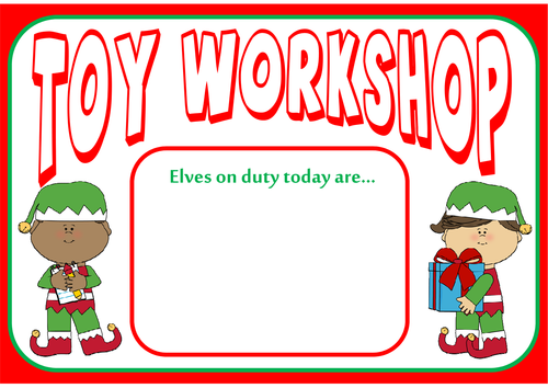 SANTA'S TOY WORKSHOP ROLE PLAY TEACHING RESOURCES CHRISTMAS DISPLAY ...