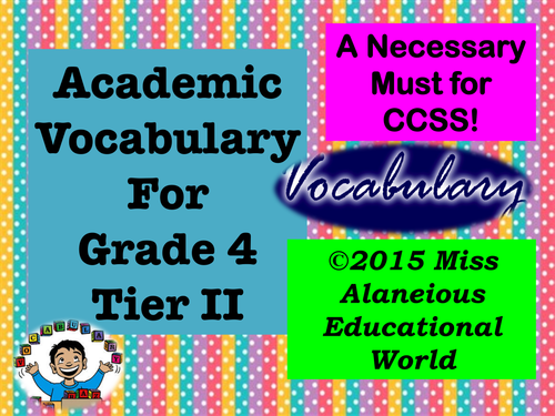 Grade Four Tier II Academic Vocabulary for a Word Wall | Teaching Resources