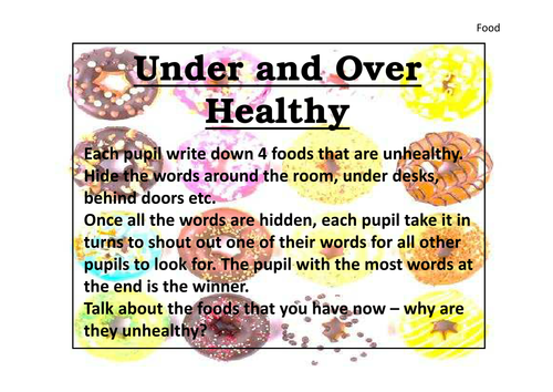 HEALTHY EATING TEACHING RESOURCES KS1 KS2 KS3 FOOD TECHNOLOGY DISPLAY ...