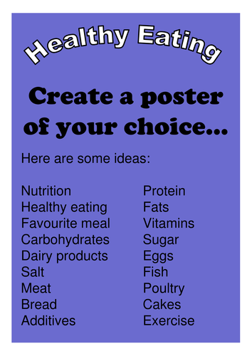 HEALTHY EATING TEACHING RESOURCES KS1 KS2 KS3 FOOD TECHNOLOGY DISPLAY ...