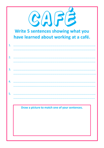 CAFE ROLE PLAY TEACHING RESOURCES DRAWING EYFS FOOD HEALTHY EATING ...