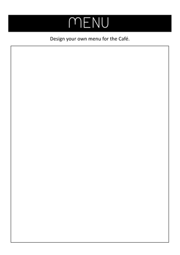 CAFE ROLE PLAY TEACHING RESOURCES DRAWING EYFS FOOD HEALTHY EATING ...