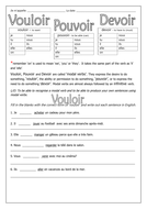FRENCH - MODAL VERBS - VOULOIR-POUVOIR-DEVOIR - WORKSHEETS | Teaching ...