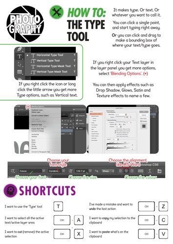 Photography/Photoshop Skills - How To handouts x 4 | Teaching Resources