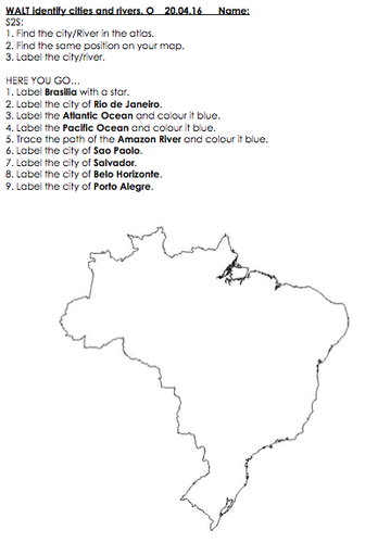 Identifying countries on a map - South America - Focus: Brazil by - UK ...