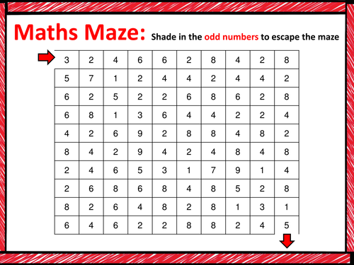 Maths Maze Odd Numbers by balsamgr8 - Teaching Resources - TES