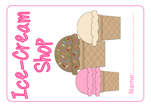 ICE-CREAM PARLOUR SHOP ROLE PLAY TEACHING RESOURCES KEY STAGE 1-2 FOOD ...