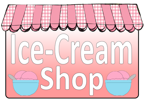 ICE-CREAM PARLOUR SHOP ROLE PLAY TEACHING RESOURCES KEY STAGE 1-2 FOOD ...