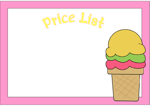 ICE-CREAM PARLOUR SHOP ROLE PLAY TEACHING RESOURCES KEY STAGE 1-2 FOOD ...