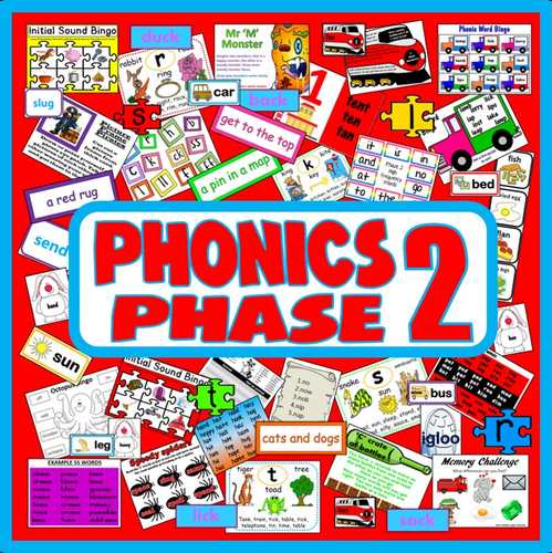 PHONICS PHASE 2 TEACHING RESOURCES EYFS KS 1 LETTERS SOUNDS ALPHABET ...