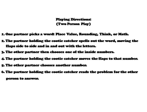 Rounding Decimals Cootie Catchers | Teaching Resources