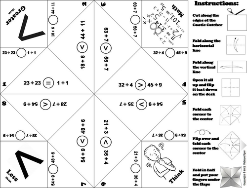 Greater Than Less Than: Grades 4-6 Cootie Catchers | Teaching Resources
