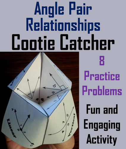Angle Pair Relationships Cootie Catcher | Teaching Resources