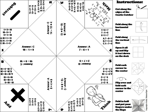 Fact Families (Addition and Subtraction) Cootie Catchers | Teaching ...