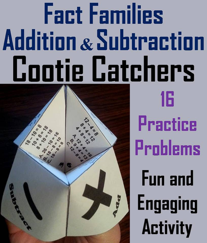 Fact Families (Addition and Subtraction) Cootie Catchers | Teaching ...