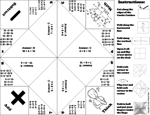 Fact Families (Addition and Subtraction) Cootie Catchers | Teaching ...