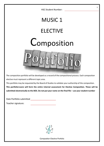 NSW HSC Music 1 Composition Portfolio template for students | Teaching ...