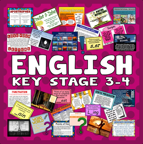 *ENGLISH BUNDLE KS3-4* ACTIVITIES, GAMES, TASKS,, STARTERS, PUNCTUATION ...