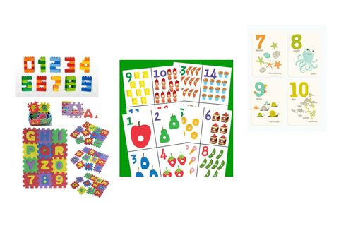 graphic design (create children's number cards and the box for the ...