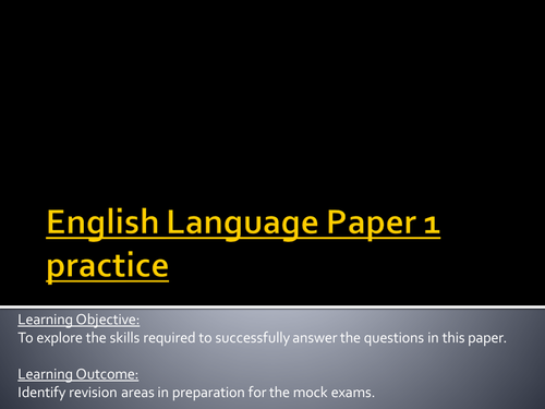 Edexcel English Language Paper 1 practice by sae5 - Teaching Resources ...