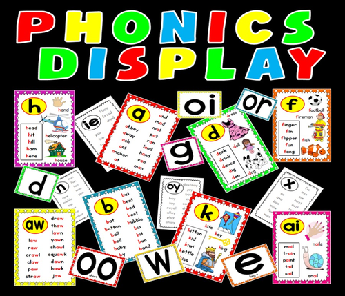 *PHONICS BUNDLE* DISPLAY, POSTERS, FLASHCARDS, WORKSHEETS, BUNTINGS ...