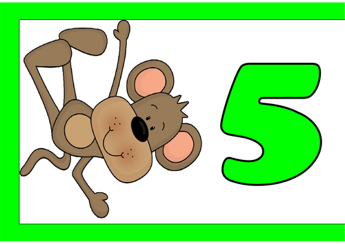 5 FIVE LITTLE MONKEYS NUMBER RHYME TEACHING RESOURCE MATHS EYFS KS1 ...