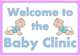 BABY CLINIC ROLE PLAY TEACHING RESOURCES EARLY YEARS EYFS FAMILY KS 1-2 ...
