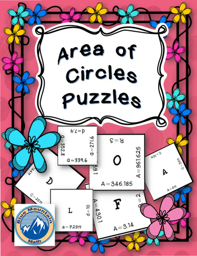 Area of Circles Puzzle Set | Teaching Resources