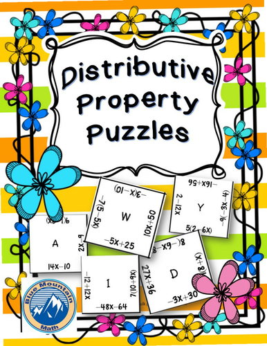 Distributive Property and Combine Like Terms Puzzle Set | Teaching ...