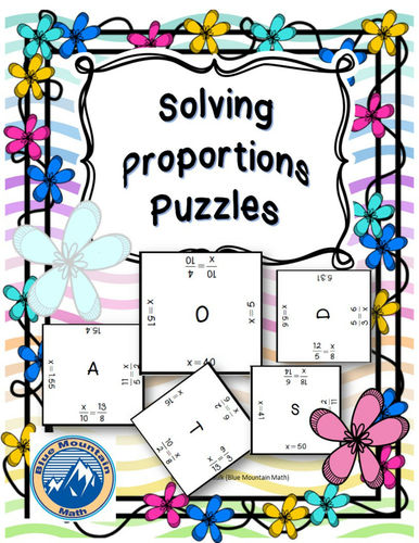Solving Proportions Puzzle Set | Teaching Resources