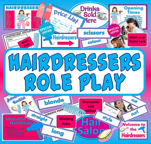 HAIRDRESSERS ROLE PLAY TEACHING RESOURCES SCIENCE EYFS KEY STAGE 1-2 ...