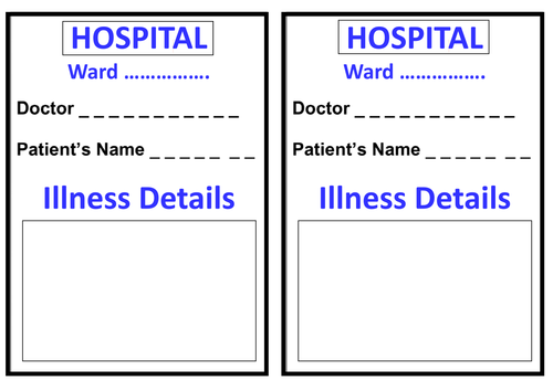 HOSPITAL ROLE PLAY TEACHING RESOURCES EARLY YEARS KEY STAGE 1-2 HUMAN ...