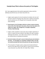 Ted Hughes Exam Style Essay Titles and prompts for specific poems by ...