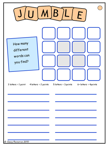 Jumble - A Boggle style literacy game | Teaching Resources