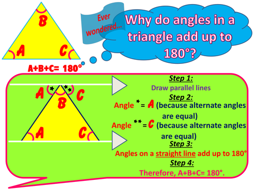 Angles in a triangle poster | Teaching Resources