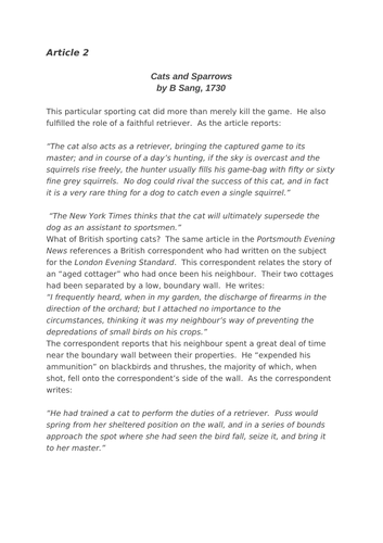 19th Century Text Activity for new English GCSE - "Sporting Cats ...