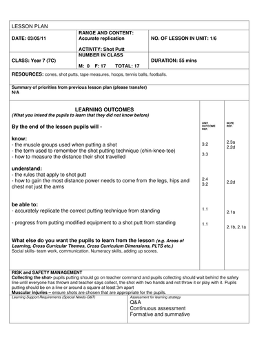 Athletics Year 7 lessons and unit plan | Teaching Resources