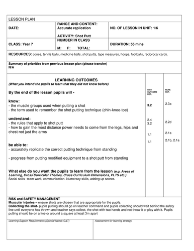 Athletics Year 7 lessons and unit plan | Teaching Resources