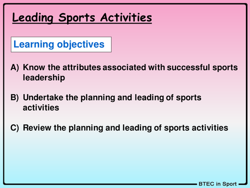 BTEC Sport Level 1/2 | Teaching Resources