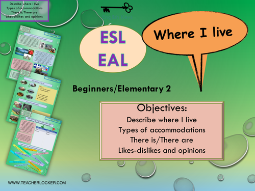 Where I live lesson and exercices Bundle for ESL / EAL Unit 3 ...