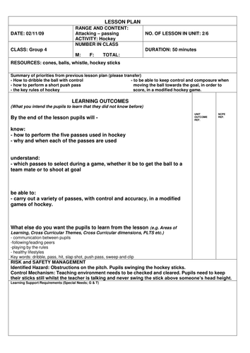 Year 7, 8 and 9 hockey unit plans and lessons | Teaching Resources