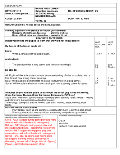 Year 7, 8 and 9 hockey unit plans and lessons | Teaching Resources