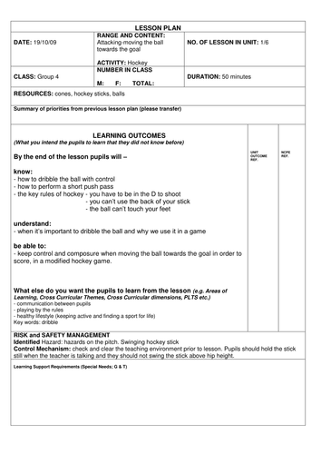 Year 7, 8 and 9 hockey unit plans and lessons | Teaching Resources