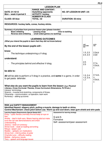 Year 7, 8 and 9 hockey unit plans and lessons | Teaching Resources