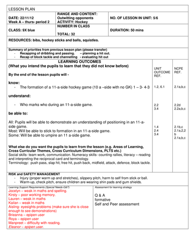 Year 7, 8 and 9 hockey unit plans and lessons | Teaching Resources