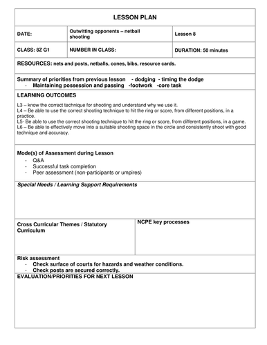 Year 8 & 10 Netball unit plans, lessons plans and resources | Teaching ...